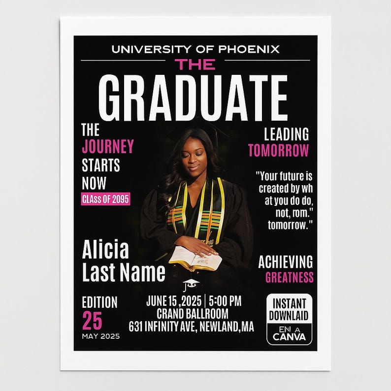 Class of 2025 Graduation Magazine Cover Invitation – Class of 2025 ...
