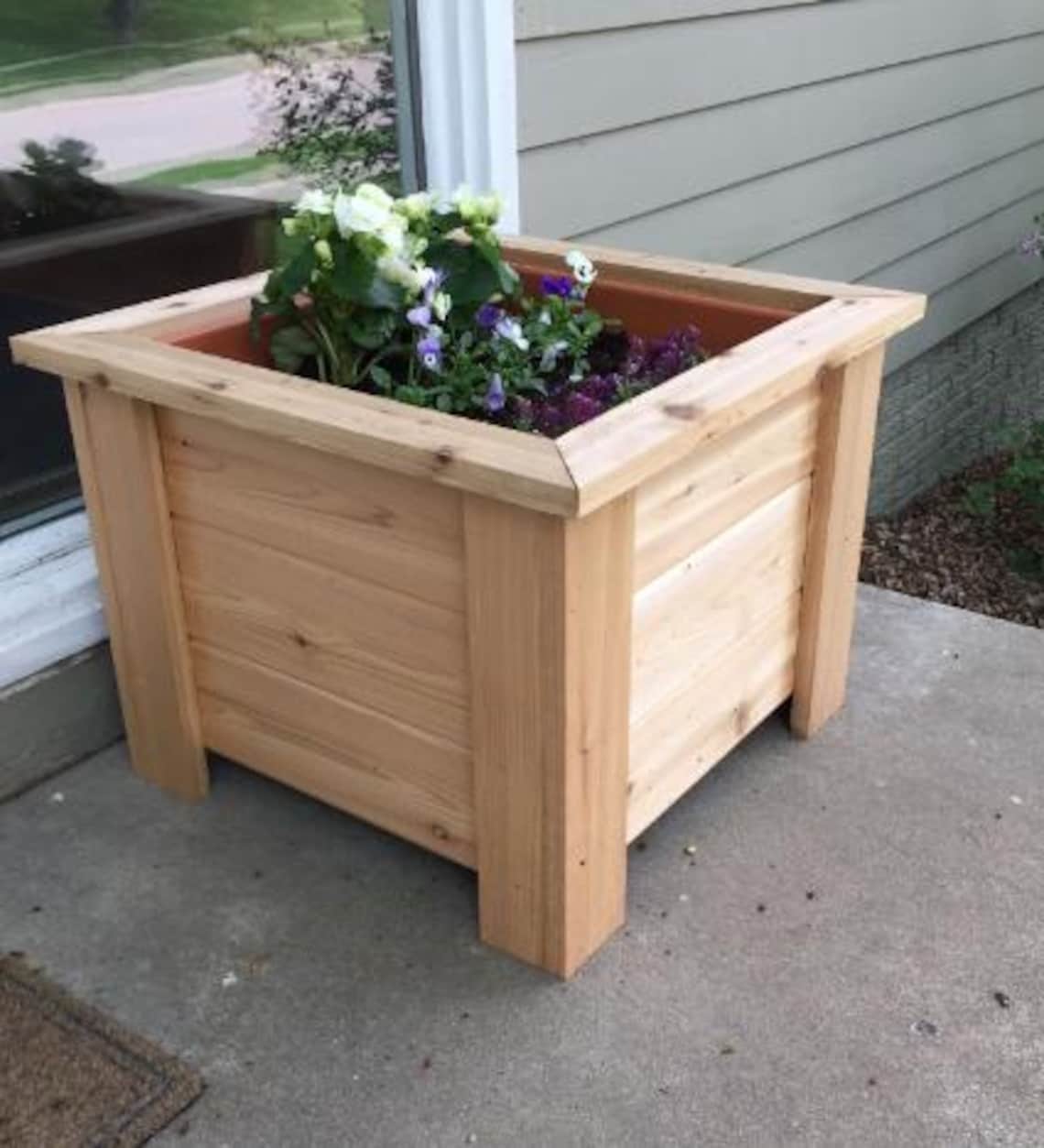 Cedar Planter Box Build Plans, Digital Build Plans, Cedar Flower Box ...