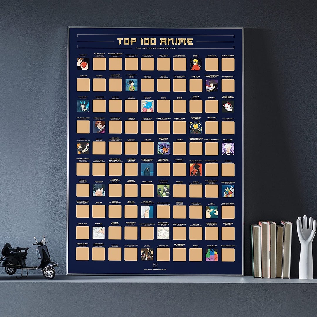 Top 100 Anime Scratch off Poster | Must-watch Bucket List - Etsy
