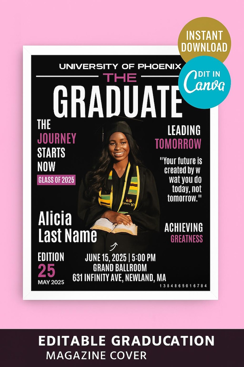 Class of 2025 Graduation Magazine Cover Invitation – Class of 2025 ...