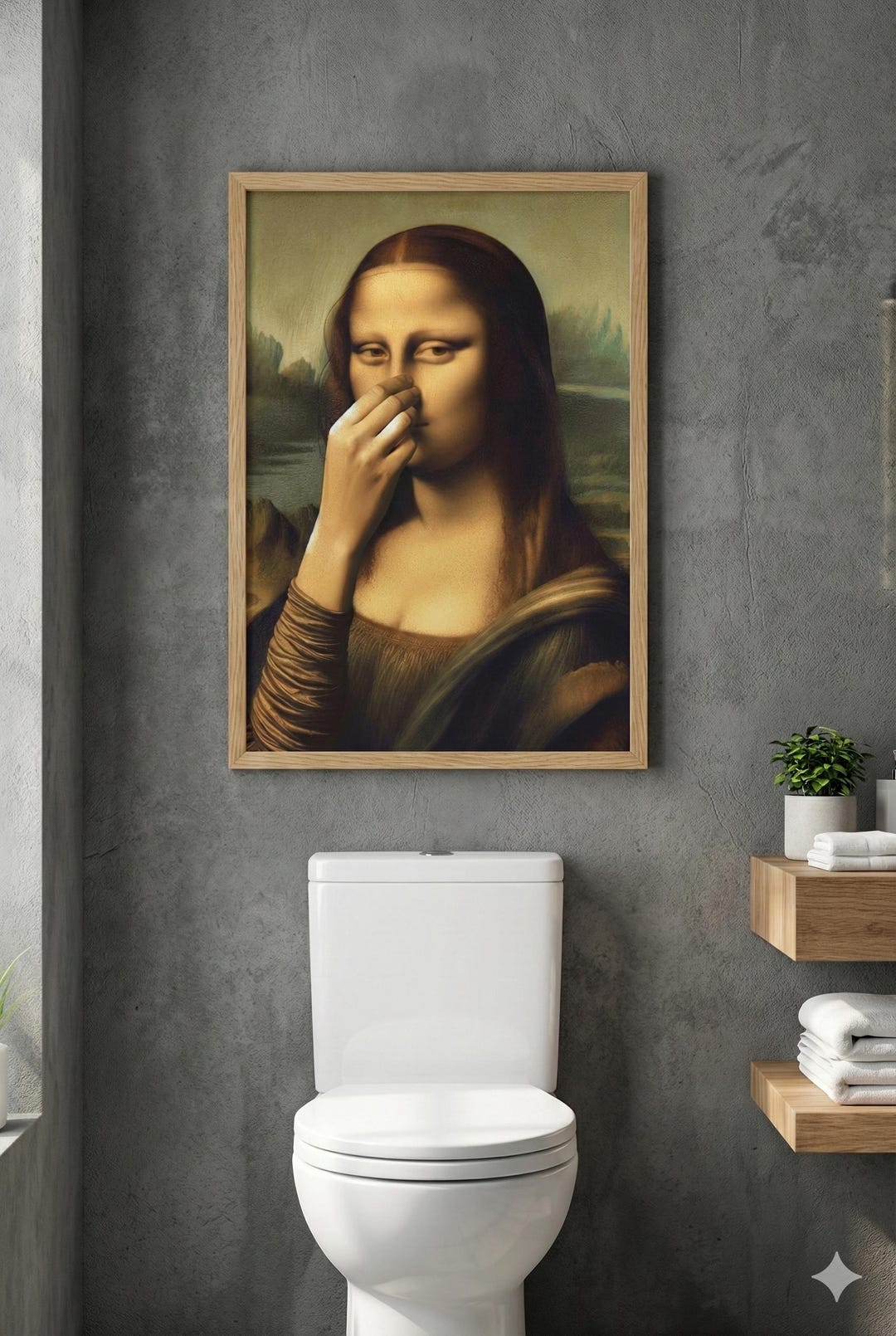Mona Lisa Bathroom Art Poster, Funny Bathroom Wall Art, Toilet Humor ...