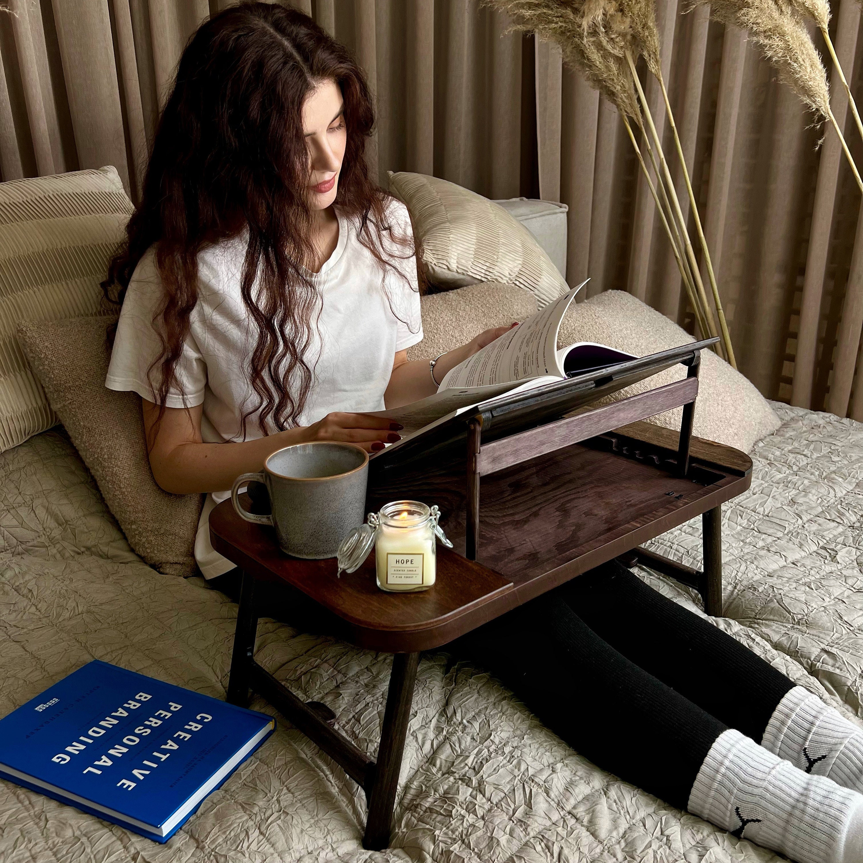 Portable Wood Laptop Desk, Wood Portable Desk, Foldable Laptop Stand ...