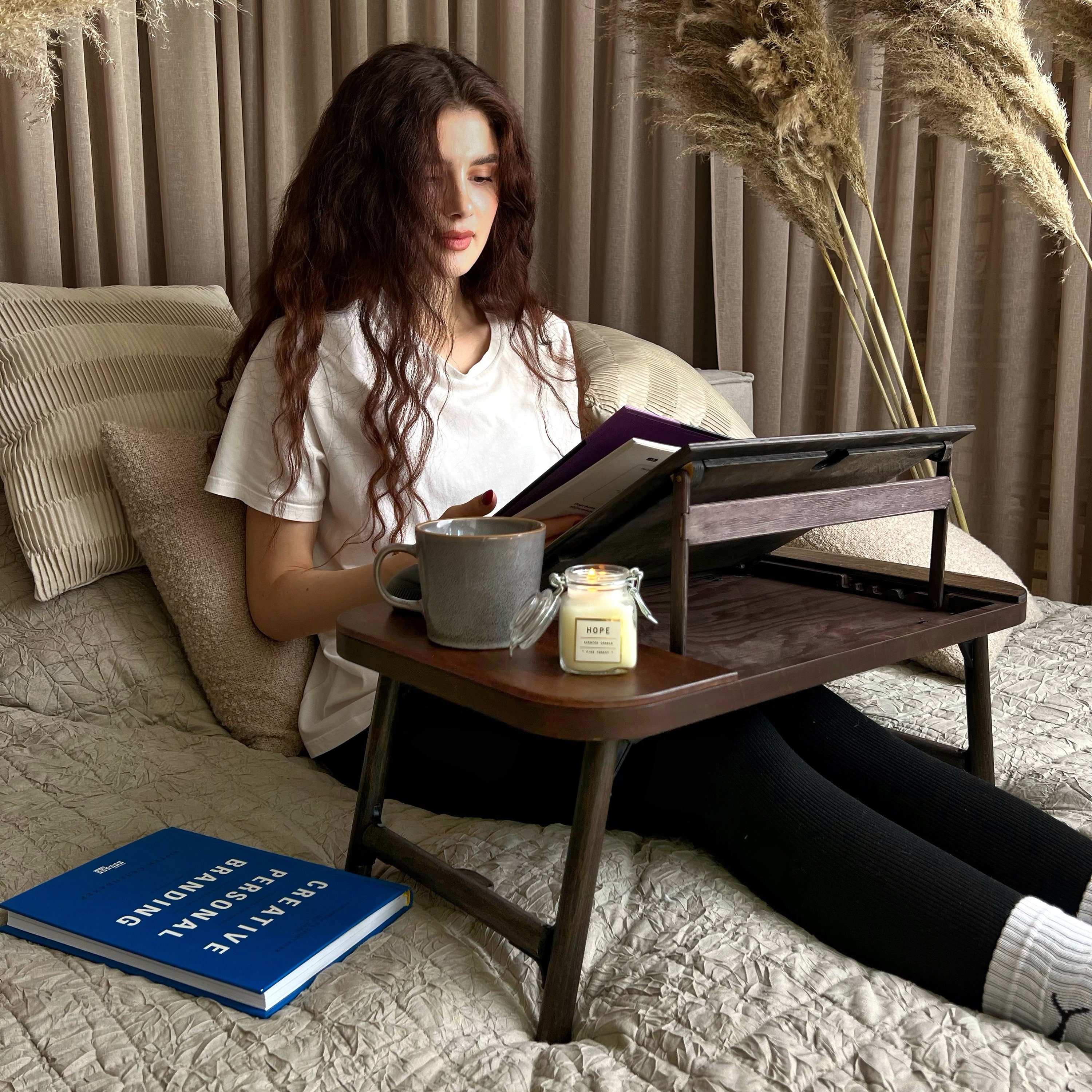 Portable Wood Laptop Desk, Wood Portable Desk, Foldable Laptop Stand ...