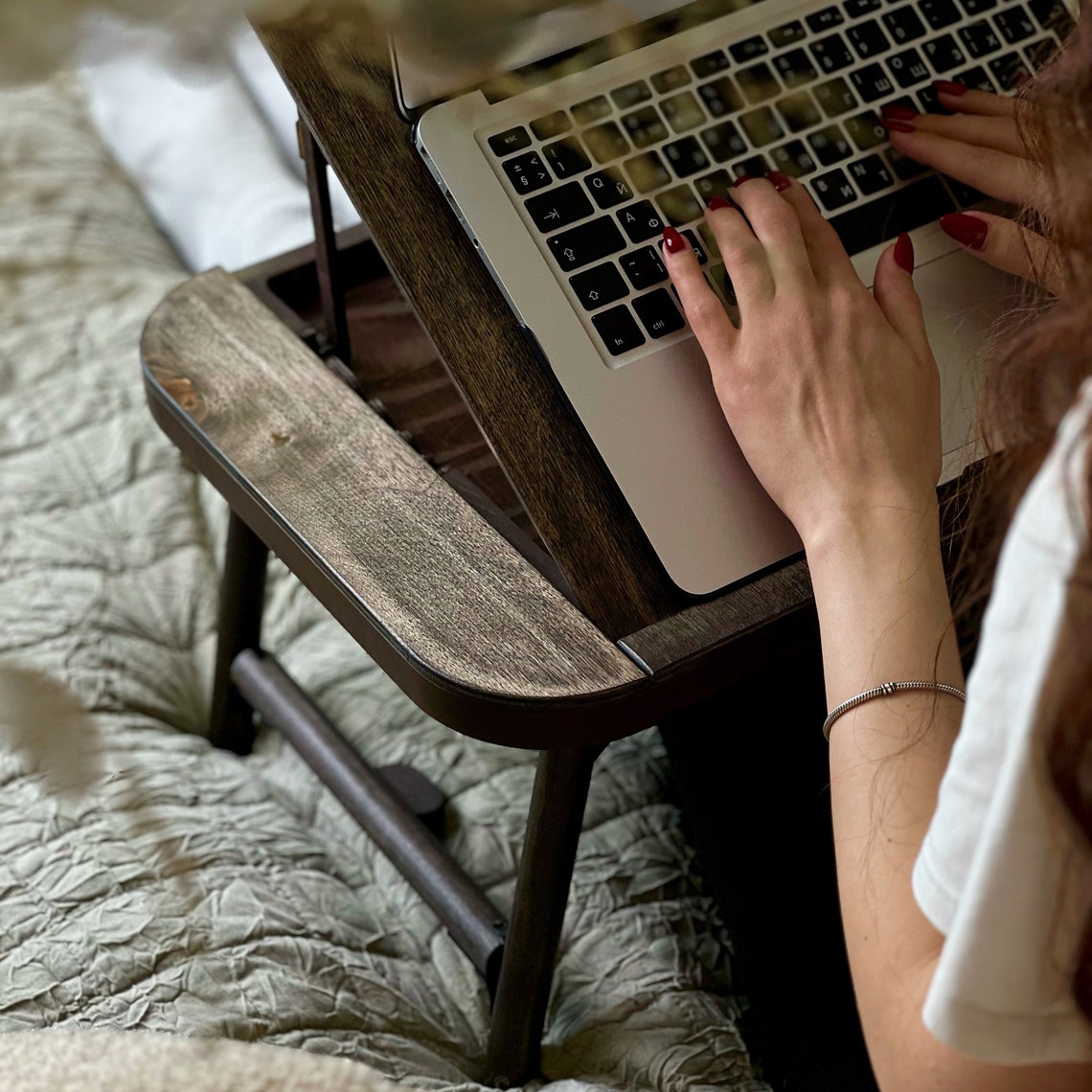 Wood Lap Desk Table for MacBook Wood Portable Table for - Etsy