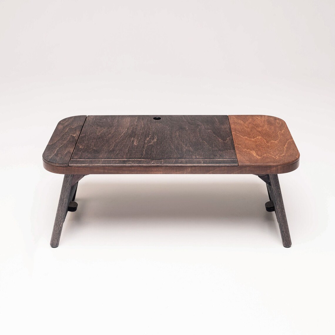 Dark Wood Laptop Desk, Portable Laptop Table for Macbook, Foldable ...