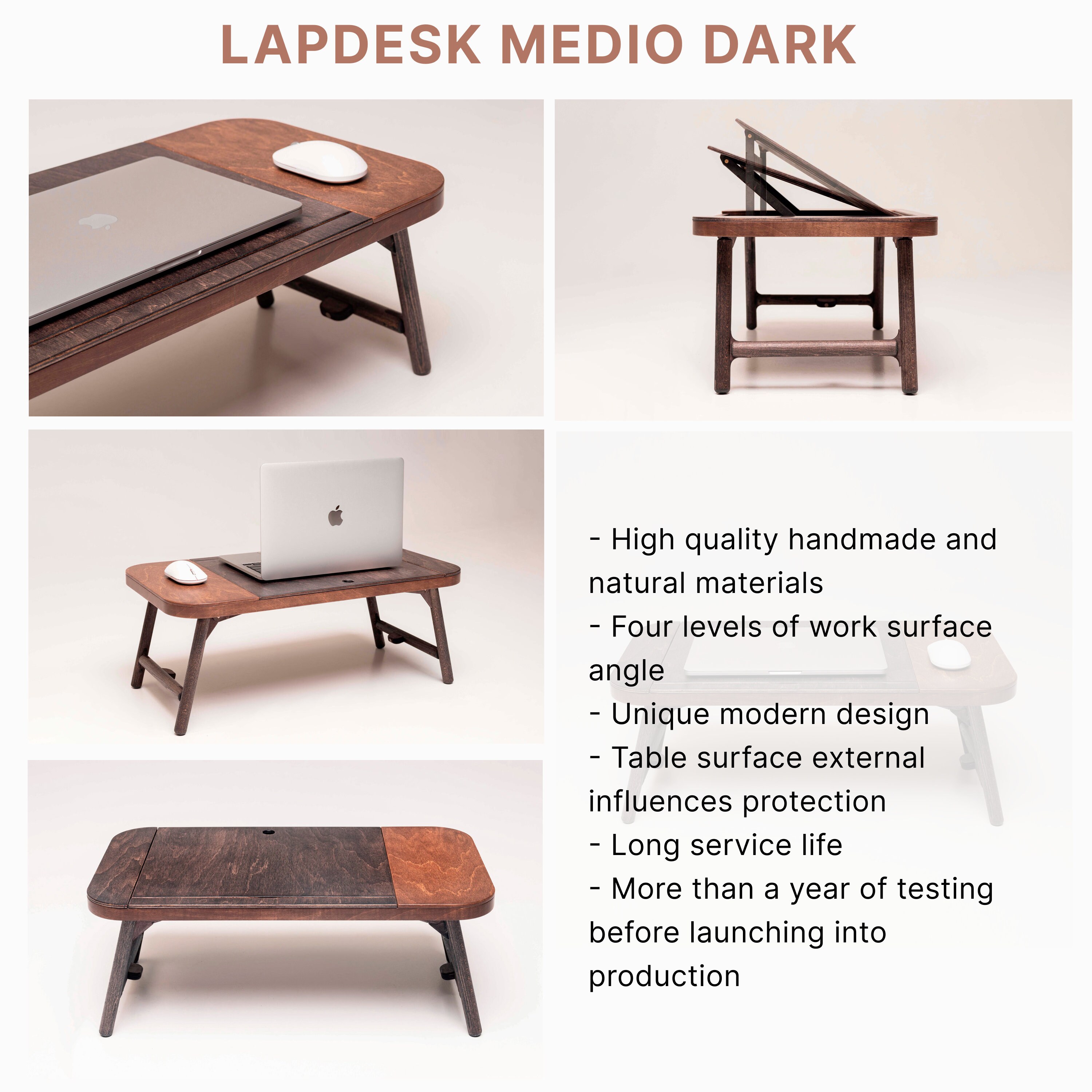 Portable Wood Laptop Desk, Wood Portable Desk, Foldable Laptop Stand ...