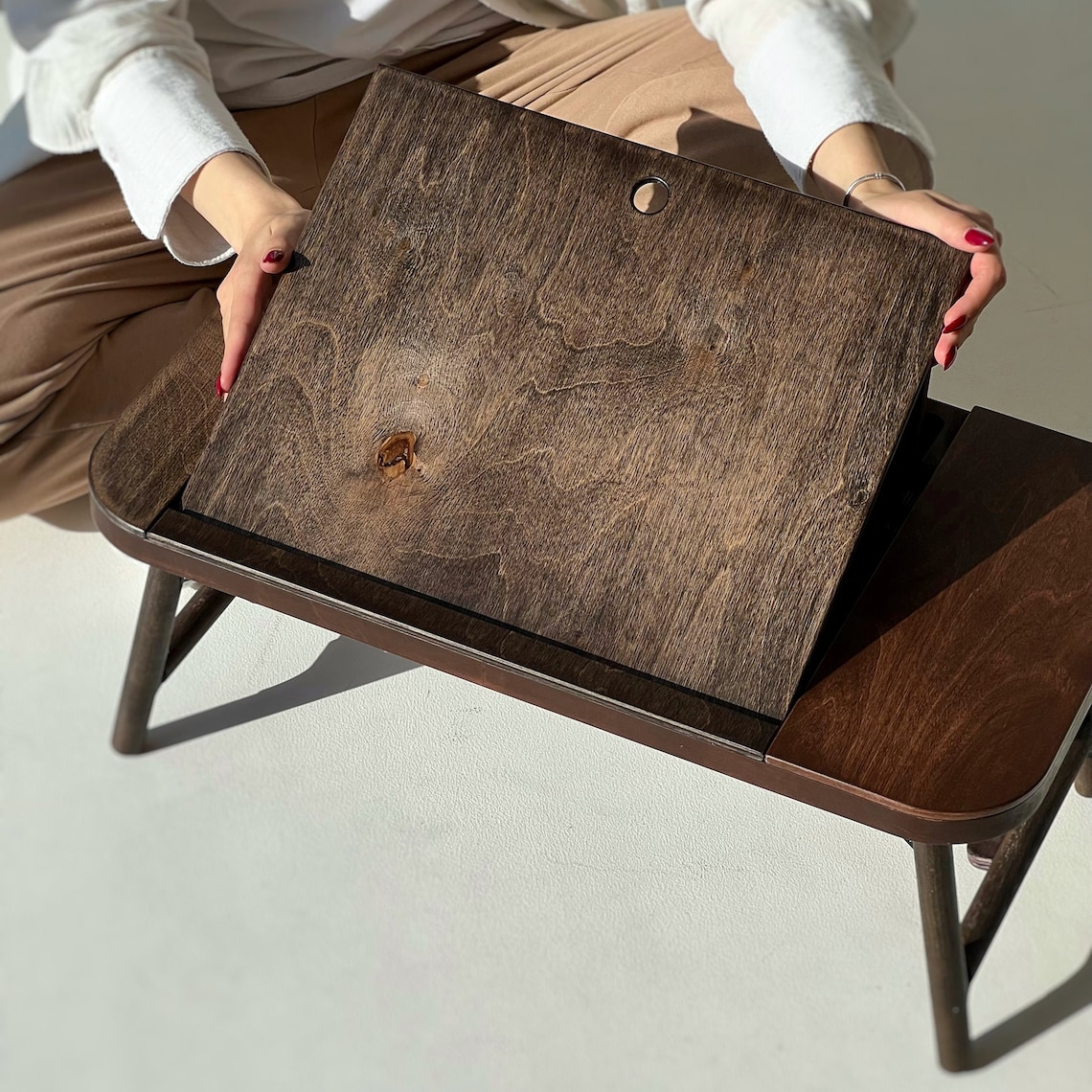 Portable Wood Laptop Desk, Wood Portable Desk, Foldable Laptop Stand ...
