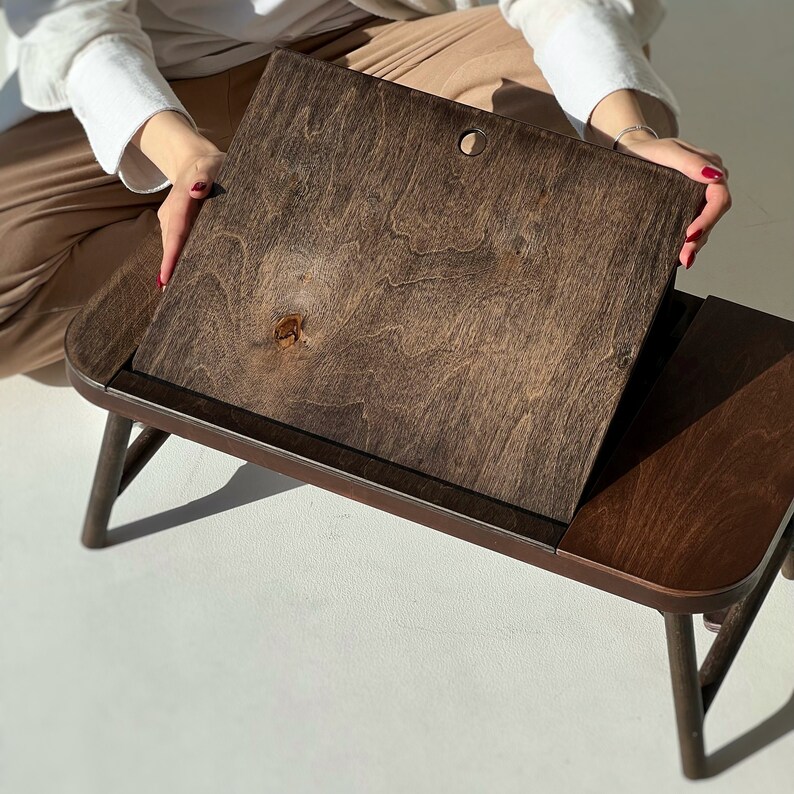 Wood Lap Desk Table for MacBook Wood Portable Table for - Etsy