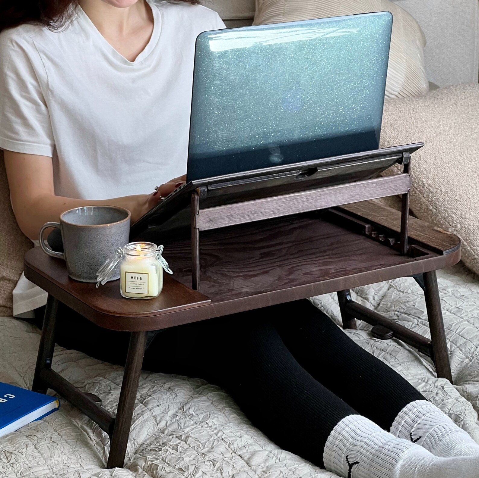 Wood Lap Desk Table for MacBook Wood Portable Table for - Etsy