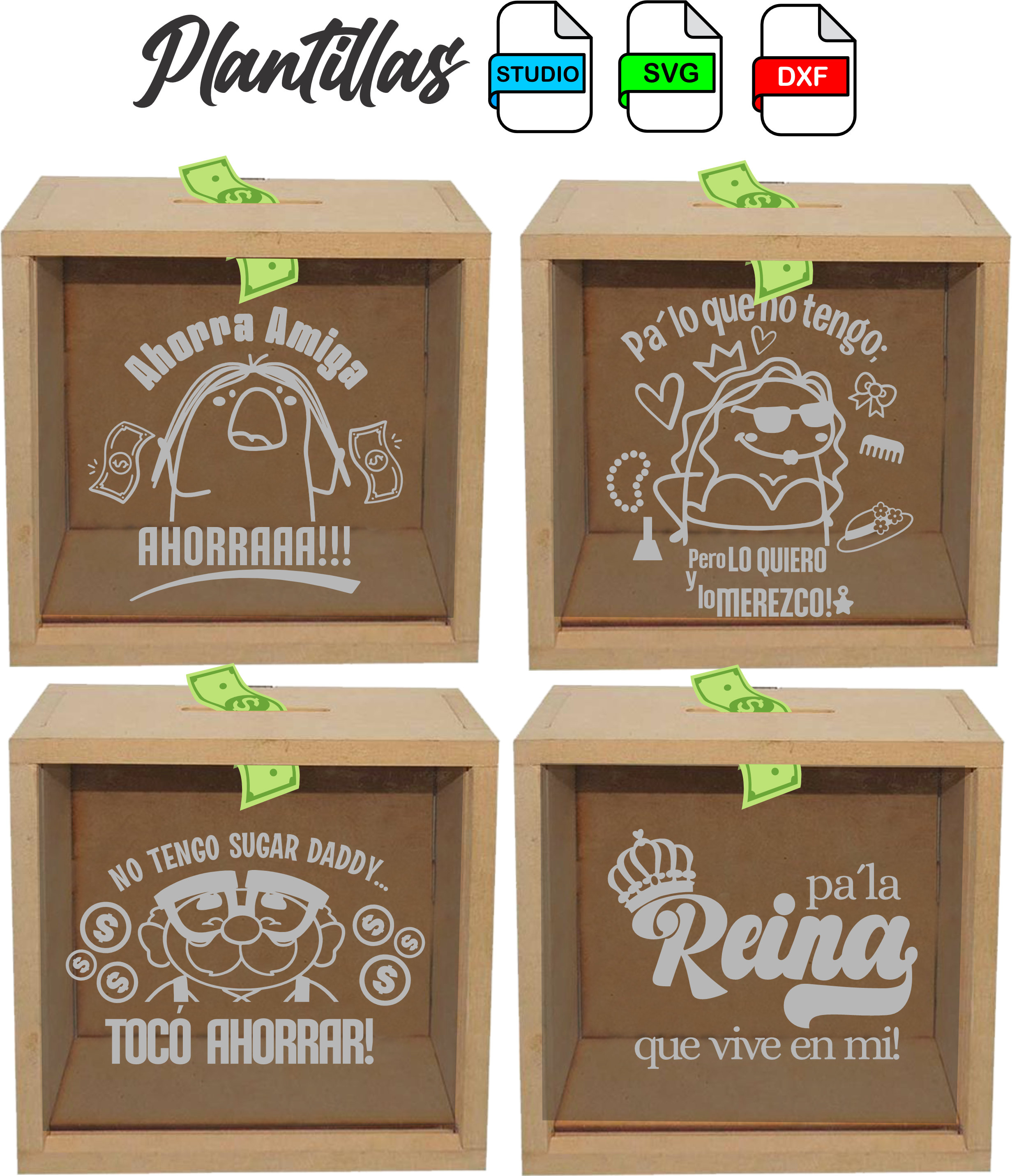 Message for Piggy Banks Svg Png Dxf Silhouette Cameo Woman Savings Save ...