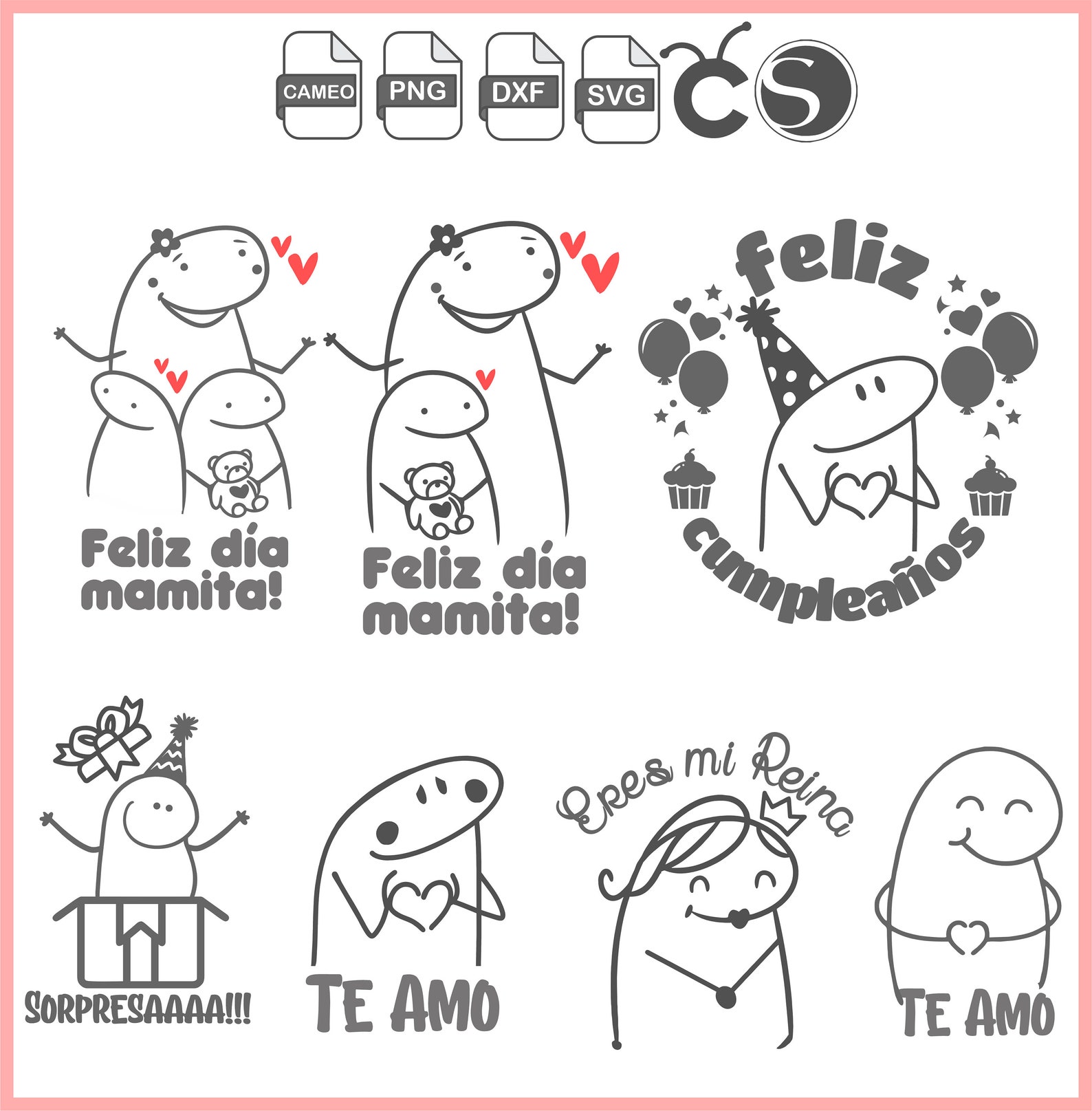 Flork Svg Png Dxf Silhouette Cameo Cricut Deformed Svg Birthday Love ...