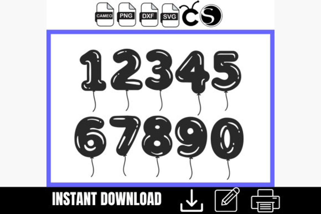Birthday Numbers Svg Happy Birthday Numbers Svg Balloons Balloons ...