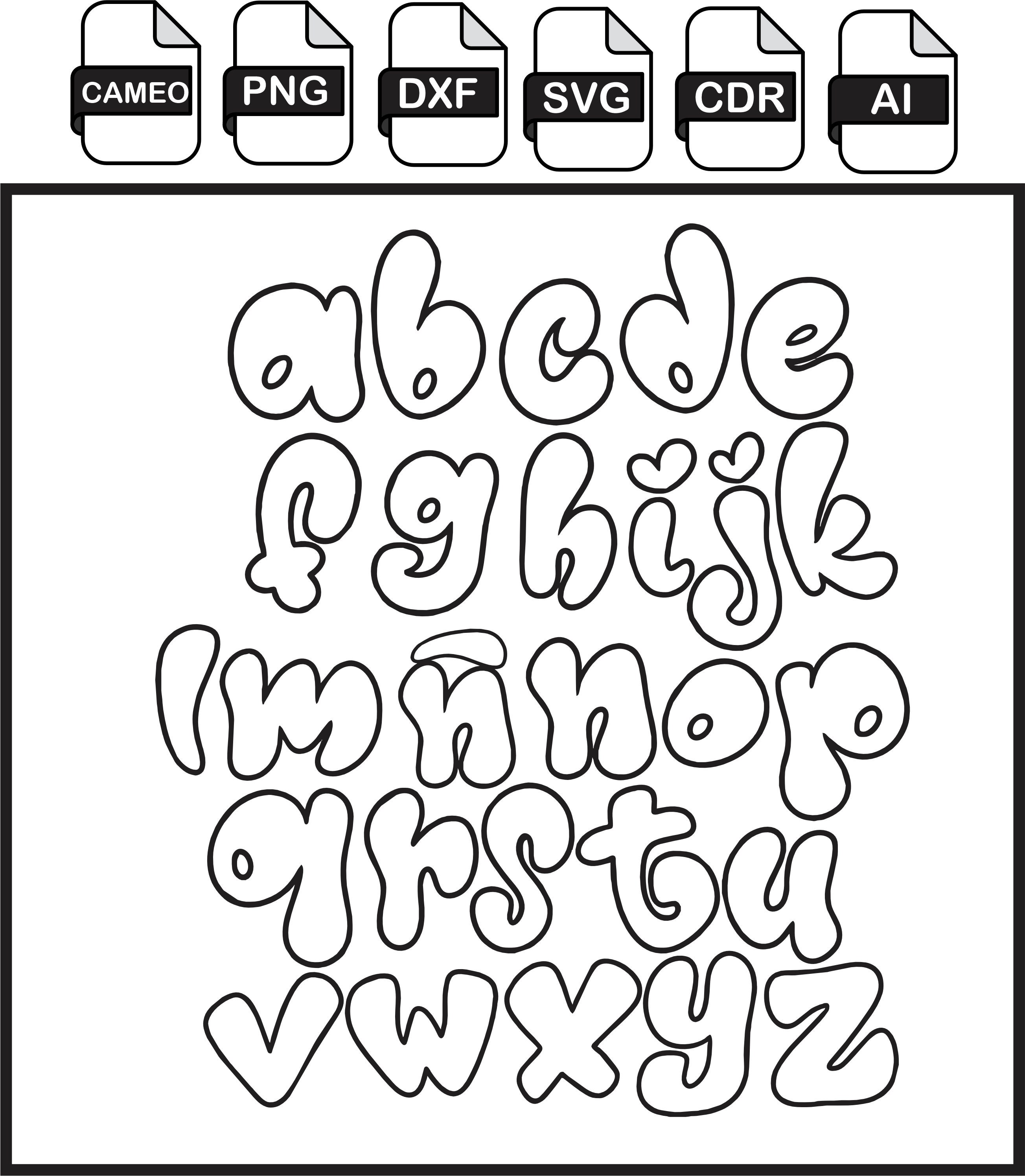 Letters alphabets abecedarios svg png dxf silhouette cameo cricut ai ...