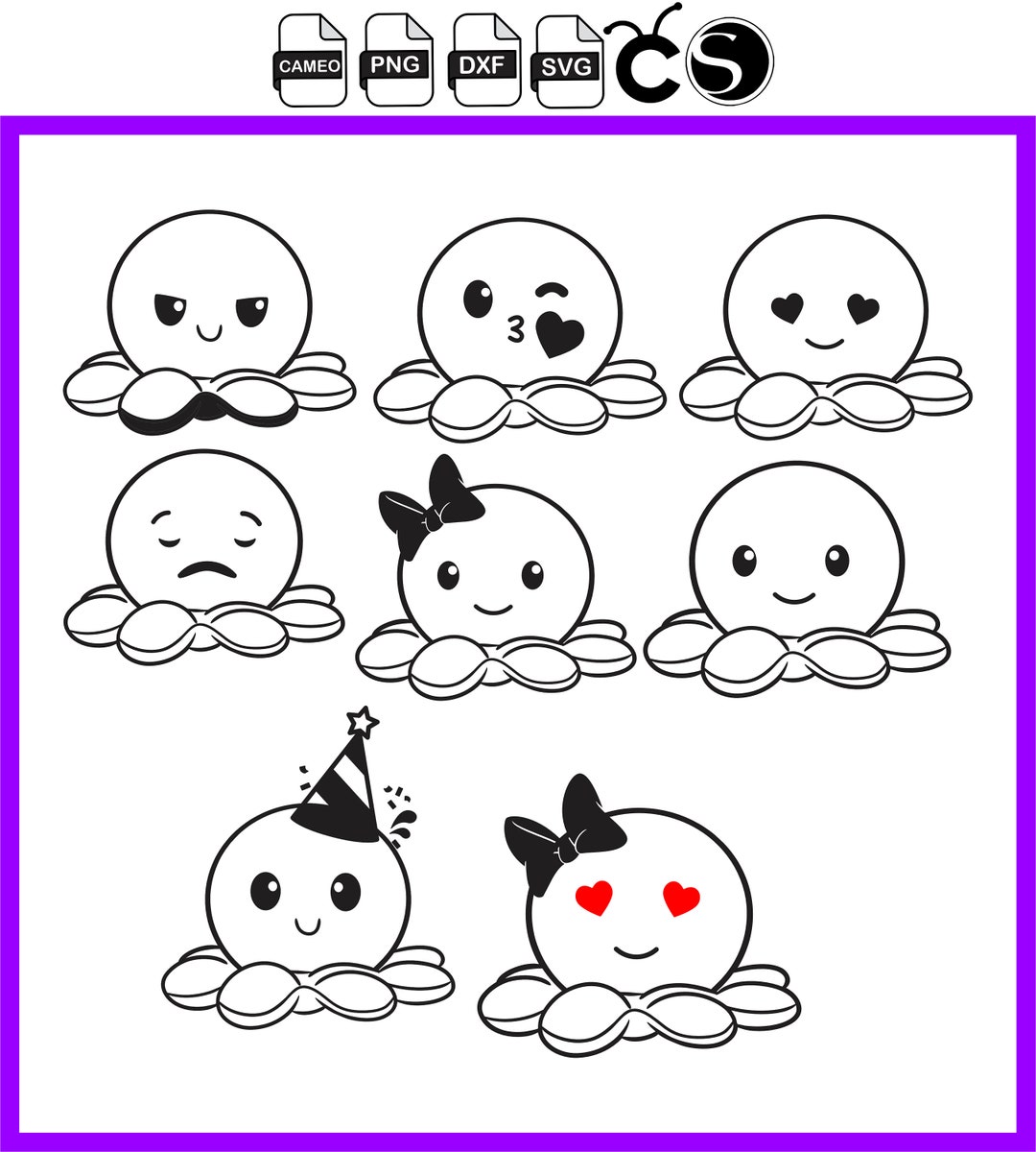 Octopuses Svg Png Dxf Silhouette Cameo Octopuses Octopus Svg Love Love ...