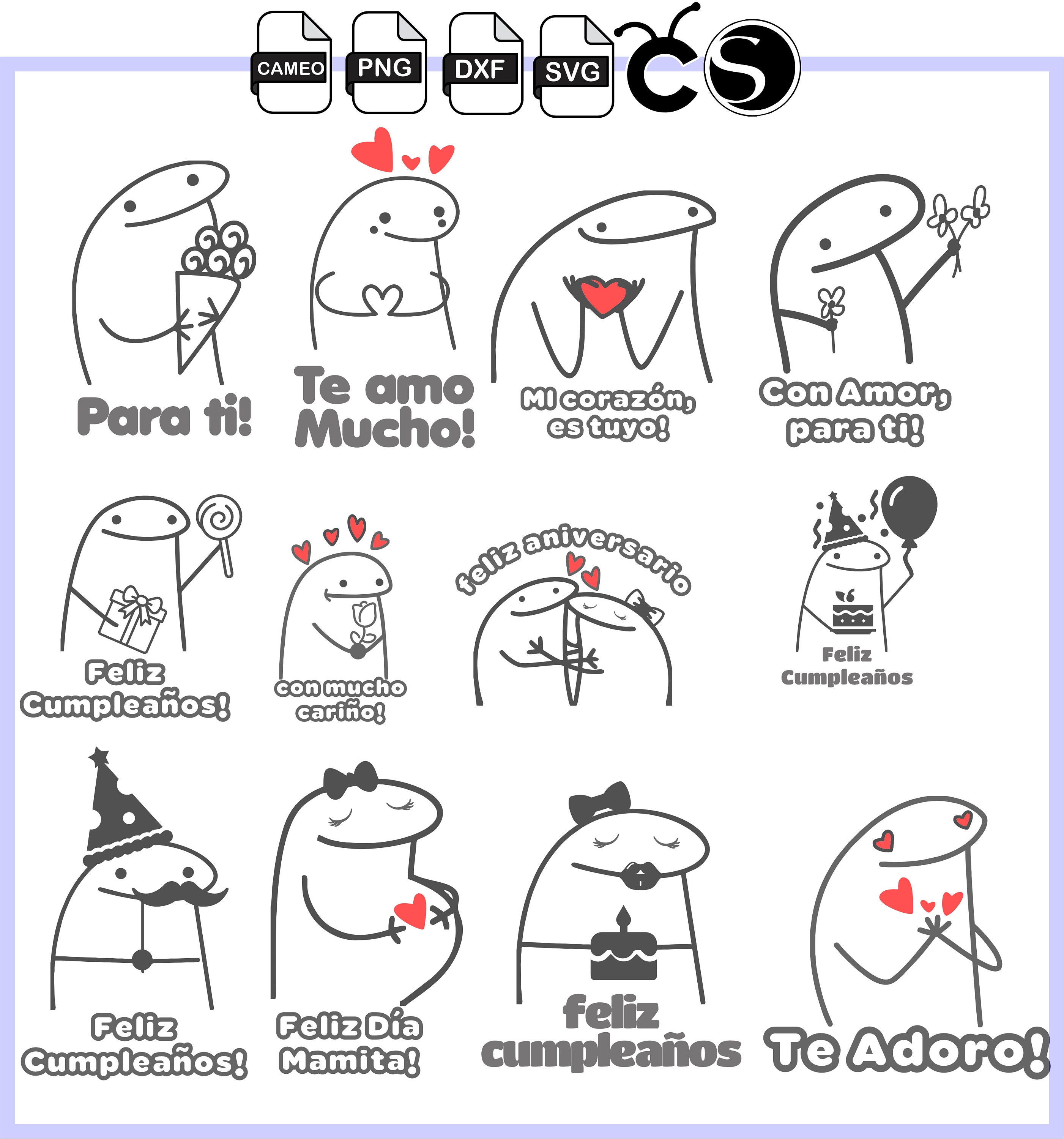 Flork svg png dxf silhouette cameo cricut deformitos svg cumpleaños ...