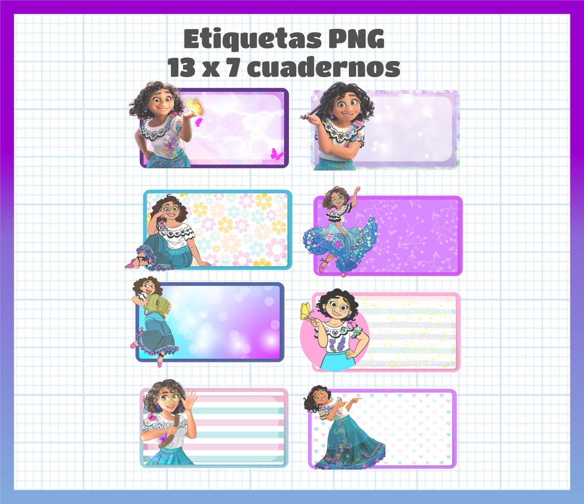 Etiquetas Labels png diseños niña girl etichette school supplies 学用品 ...