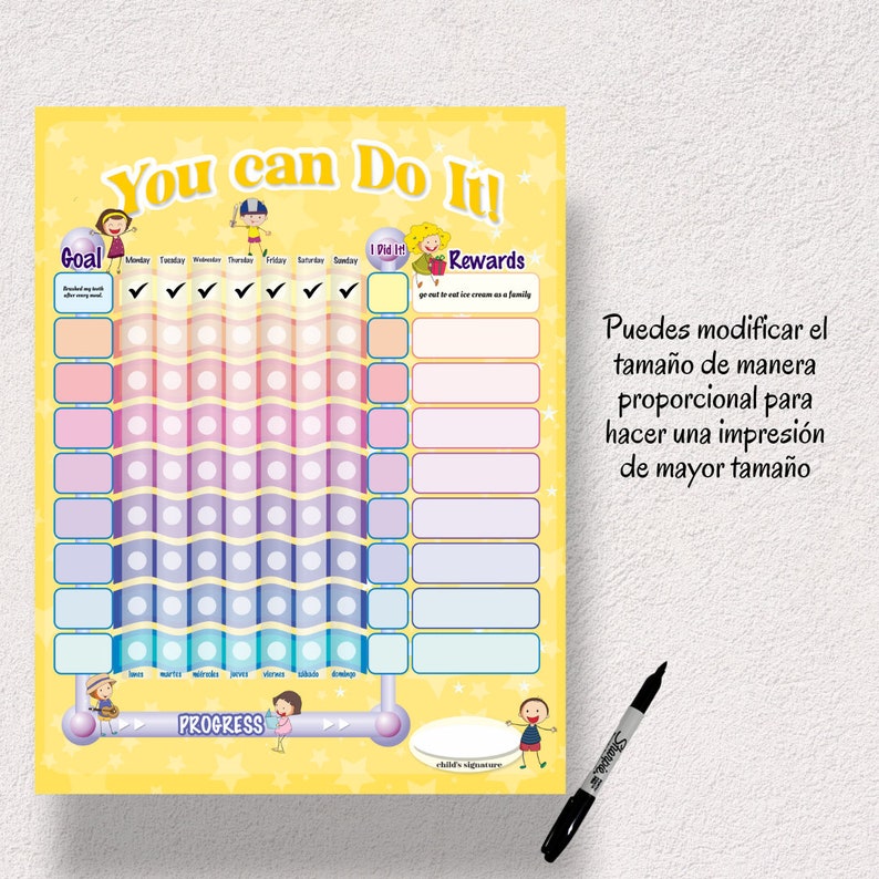 Printable Reward Chart, Printable Achievement Chart, Printable Letter ...
