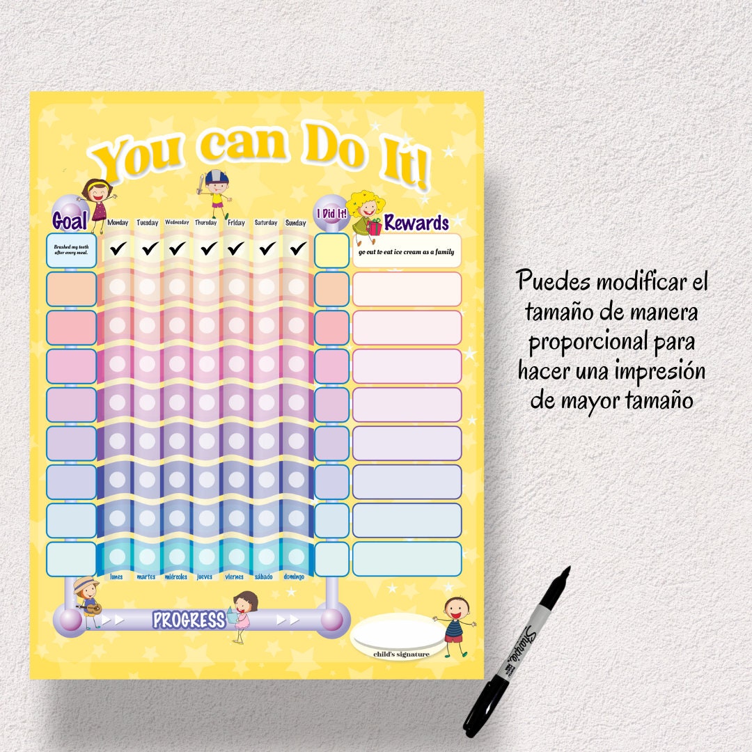 Printable Reward Chart, Printable Achievement Chart, Printable Letter ...