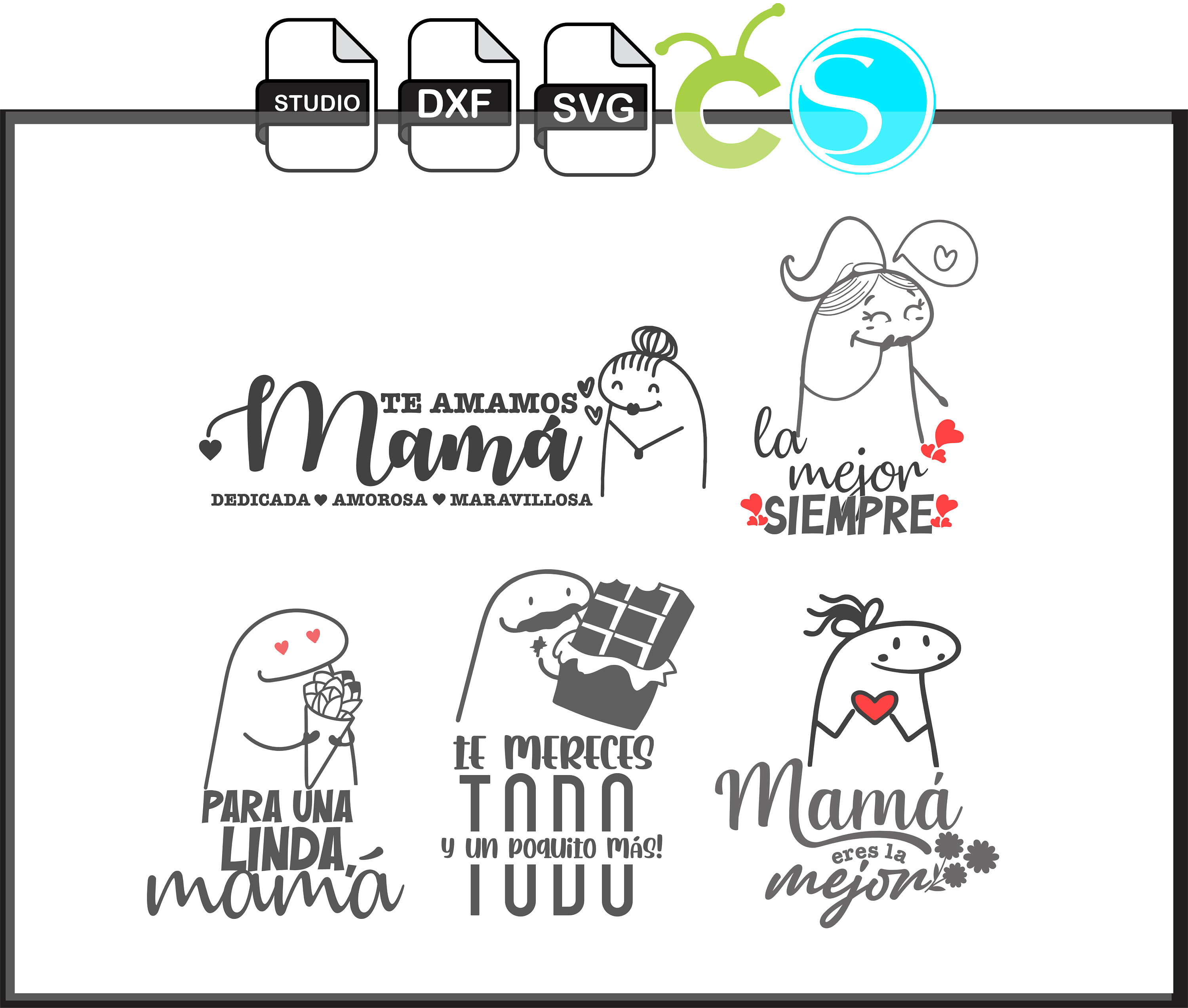 Dia de la madre svg plantillas dia de la madre en español flork ...