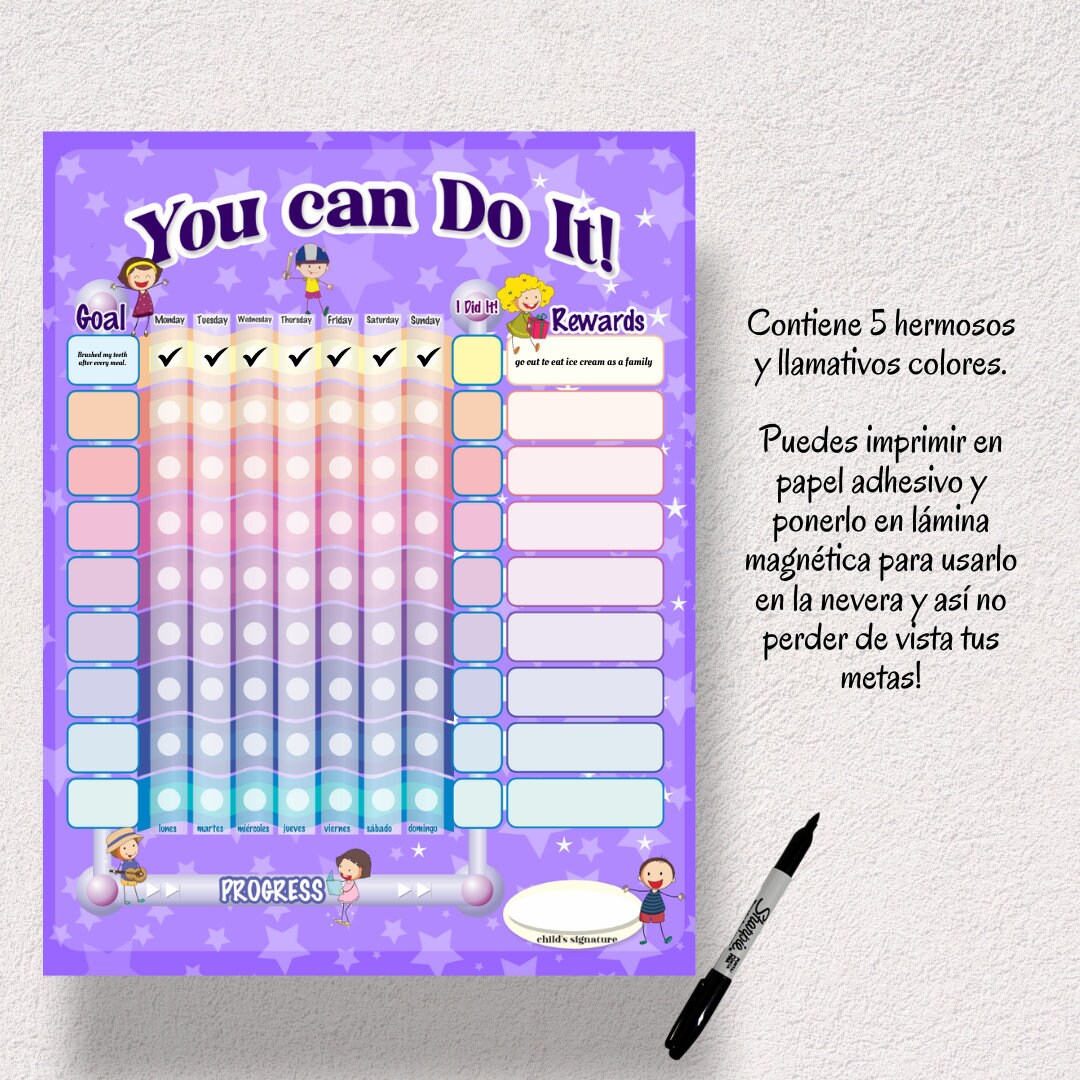 Printable Reward Chart, Printable Achievement Chart, Printable Letter ...