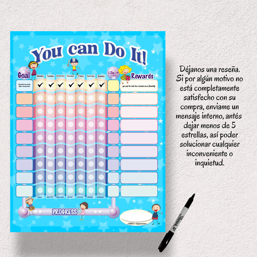 Printable Reward Chart, Printable Achievement Chart, Printable letter ...