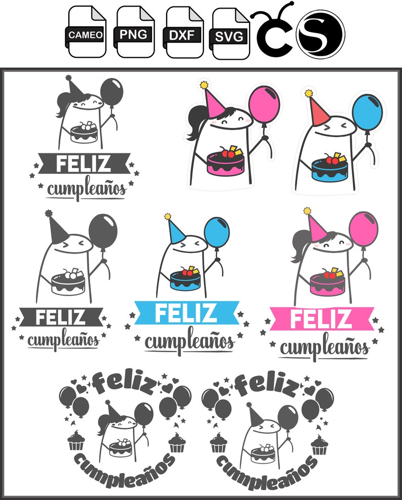 Flork cumpleaños svg flork deformitos cumple svg png dxf silhouette ...