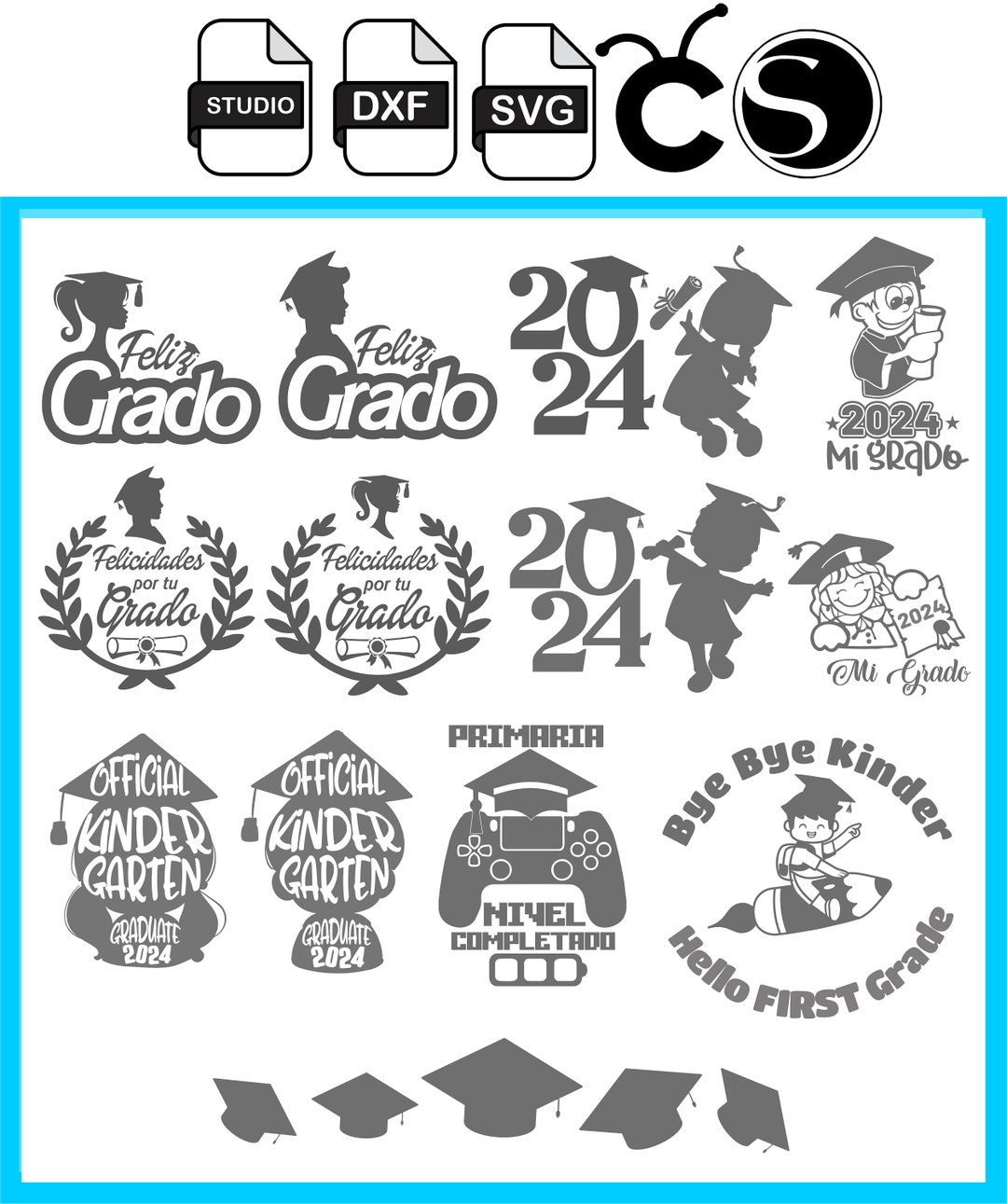 2024 Grades Graduation Children Kindergarten Svg Png Dxf Silhouette ...