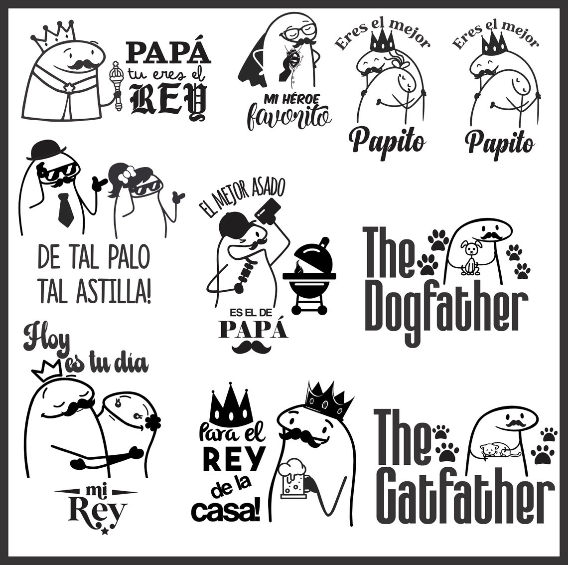 Father's Day Flork Deformitos Svg Png Dxf Studio AI Happy Father's Day ...