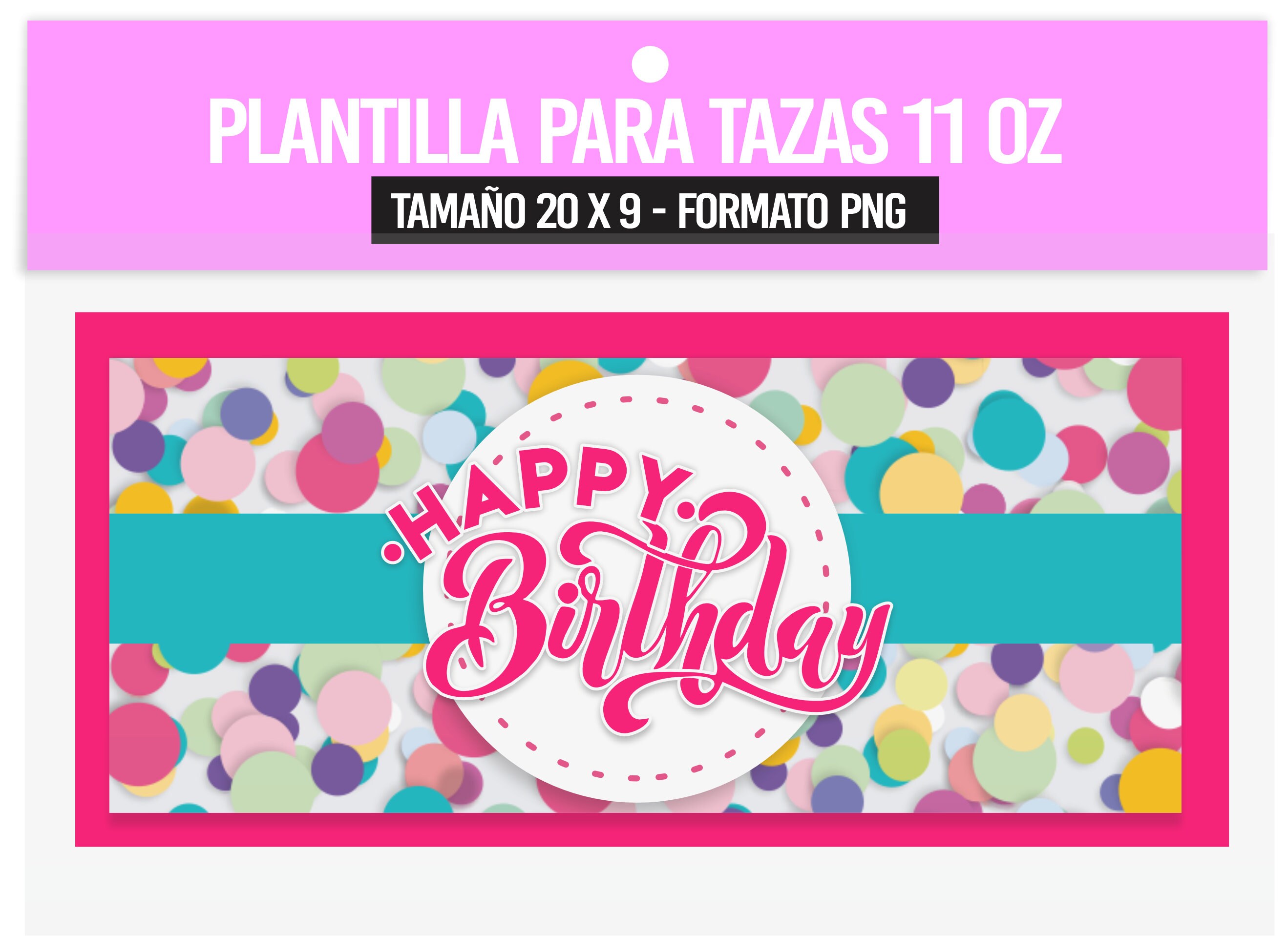 Template Cup Printable Mug Png Happy Birthday Gift for Her - Etsy