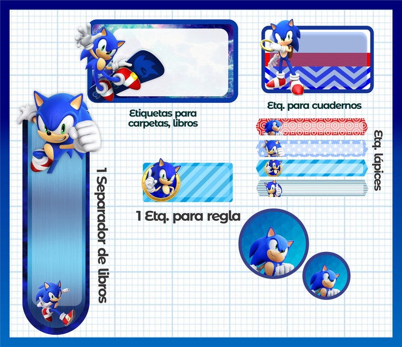 Etiquetas para utiles escolares png etichette per la scuola - Etsy España