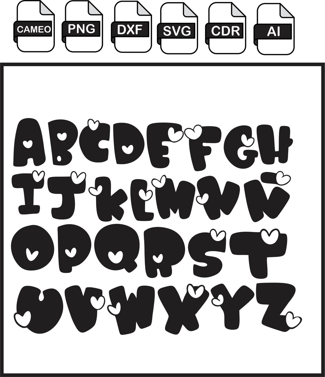 Letters Alphabets Alphabets Svg Png Dxf Silhouette Cameo Cricut Ai ...