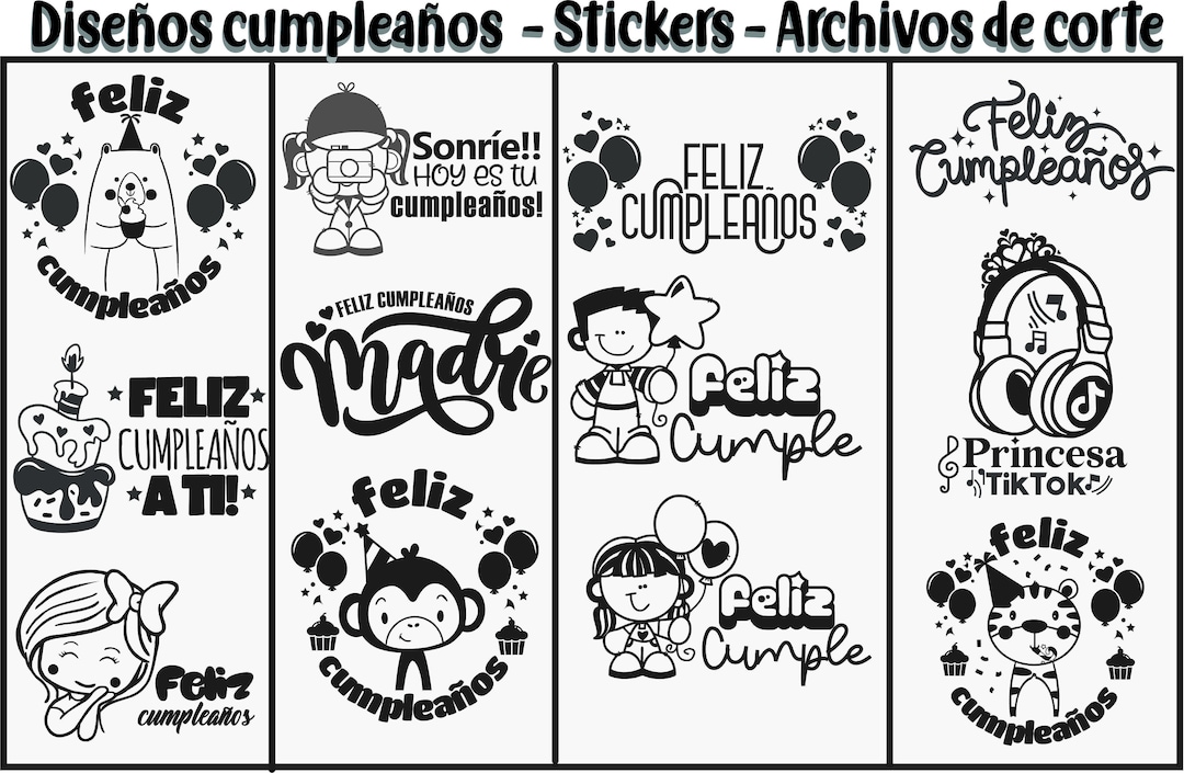 Feliz cumpleaños feliz cumple happy birthday svg png silhouette cameo ...