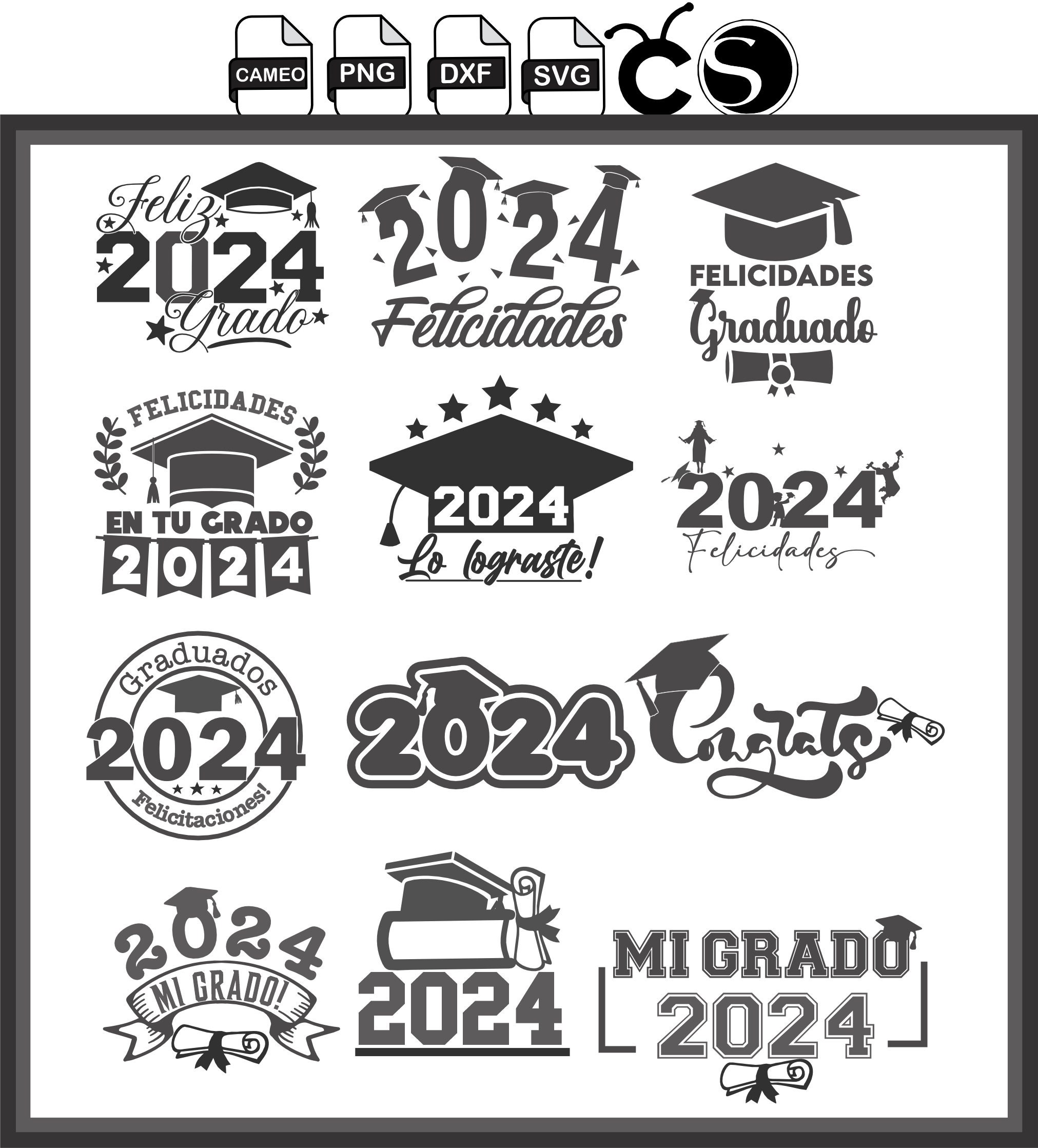 Graduation svg graduacion 2024 grado svg png dxf studio cameo cricut ...