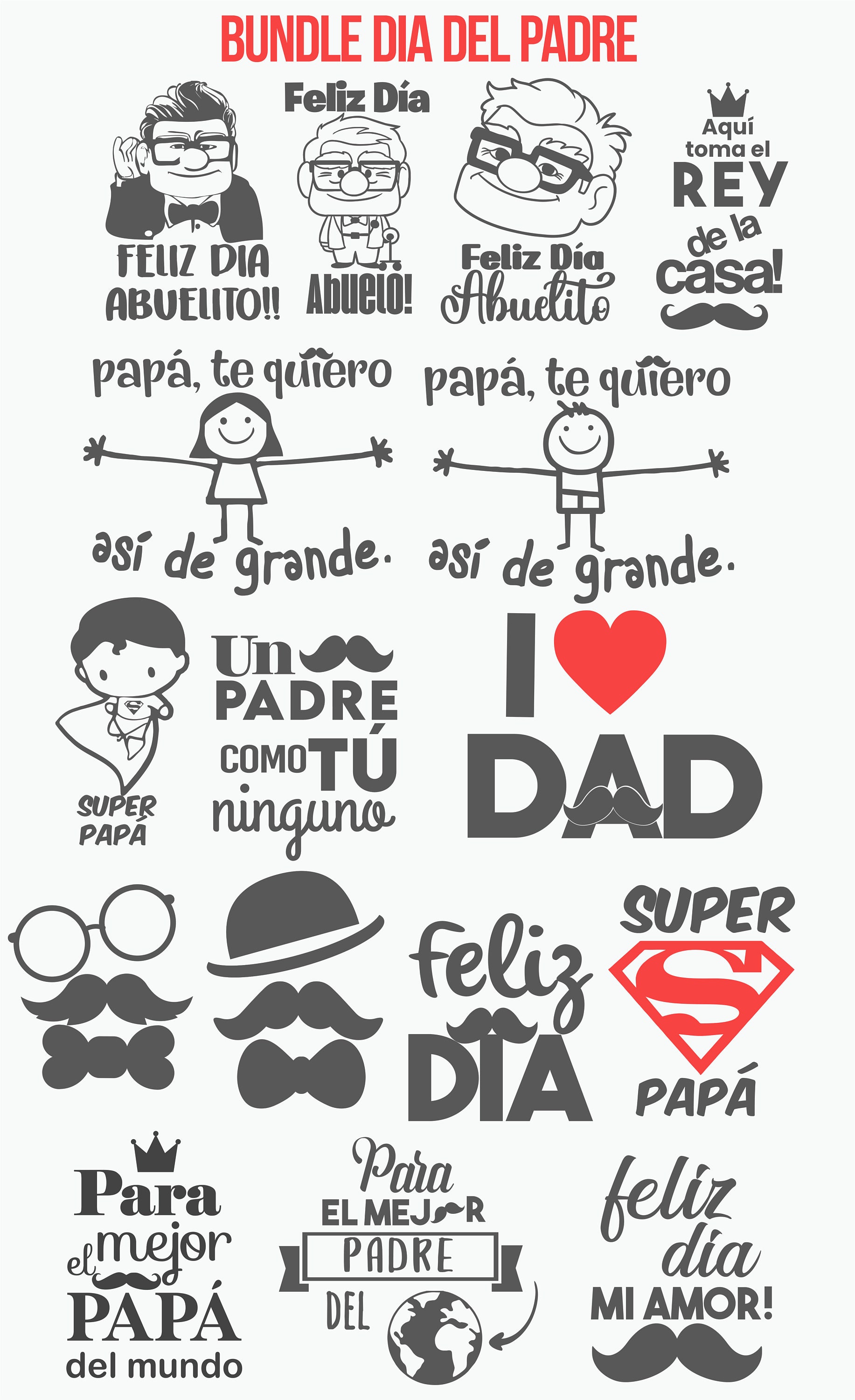 Bundle Fathers Day Dia Del Padre Svg Png Cameo Silhouette Dxf - Etsy