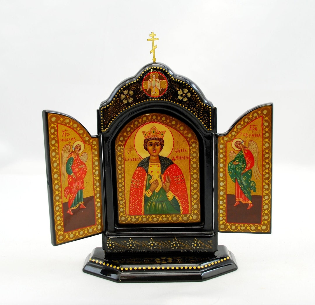 Orthodox Triptych Icon / Wonderworker-tsarevich Dimitri / the Triptych ...