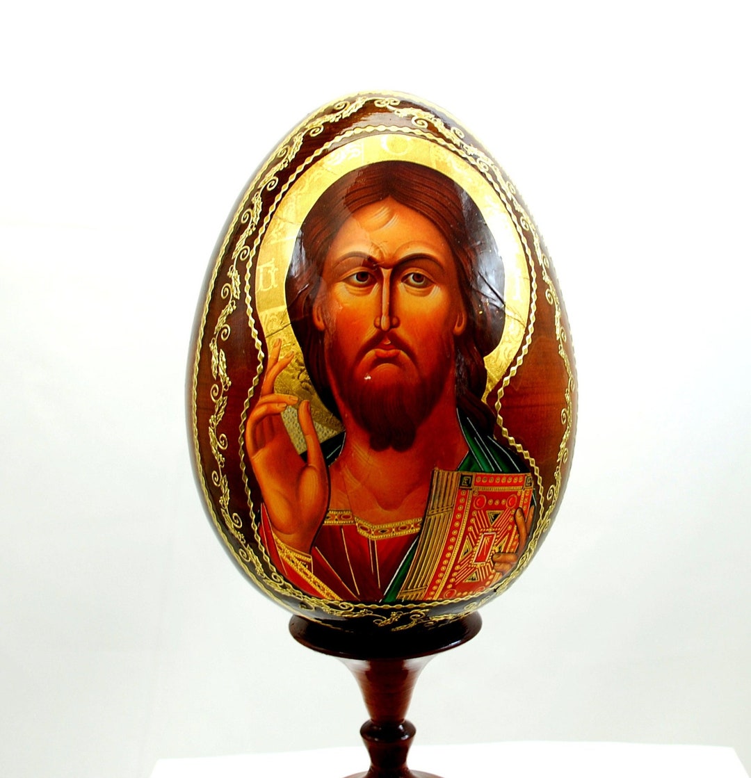 Orthodox Wooden Easter Egg / Orthodox Icon / Christ Almighty / Full ...