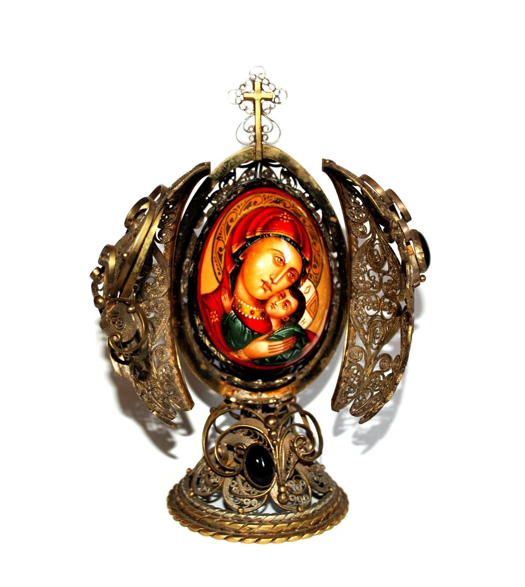 Style Faberge / Filigree Easter Egg / Silverplated Copper / Egg ...