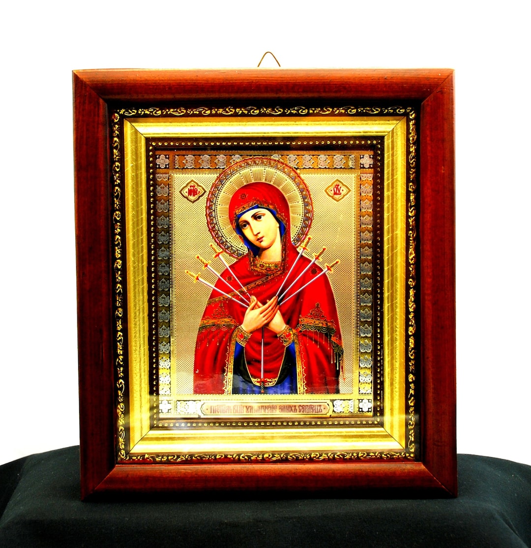 Russian Orthodox Icon / Mother of God Seven Arrows / - Etsy