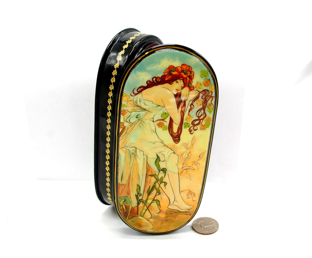 Box Art Nouveau / Jewelry Box / Copy Alphons Mucha / Season-summer ...