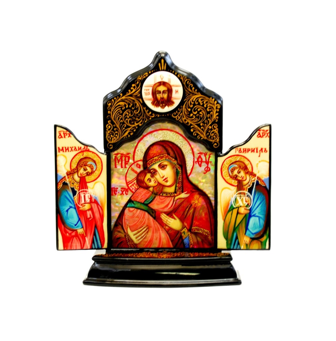 Orthodox Triptych Icon / Mother of God the Vladimirskaya / the Triptych ...