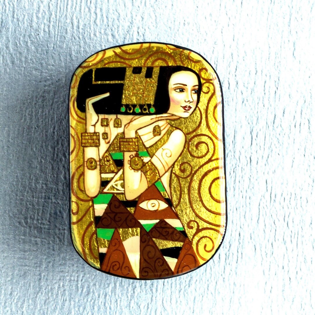 Lacguer Box / Copy Gustav Klimt Expectation / Jewelry Box / Collectible ...