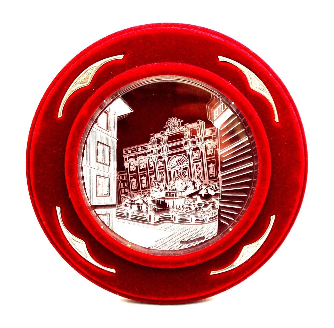 Painting / Trevi Fountain / Silver - Sample / 3D Effect / Handmade ...