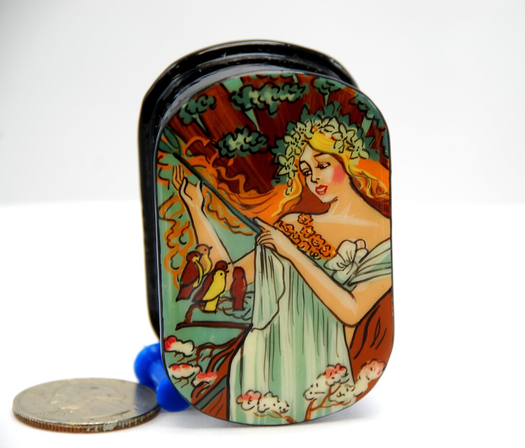 Box Art Nouveau / Art Style / Miniature / Copy Alphons Mucha /seasons ...