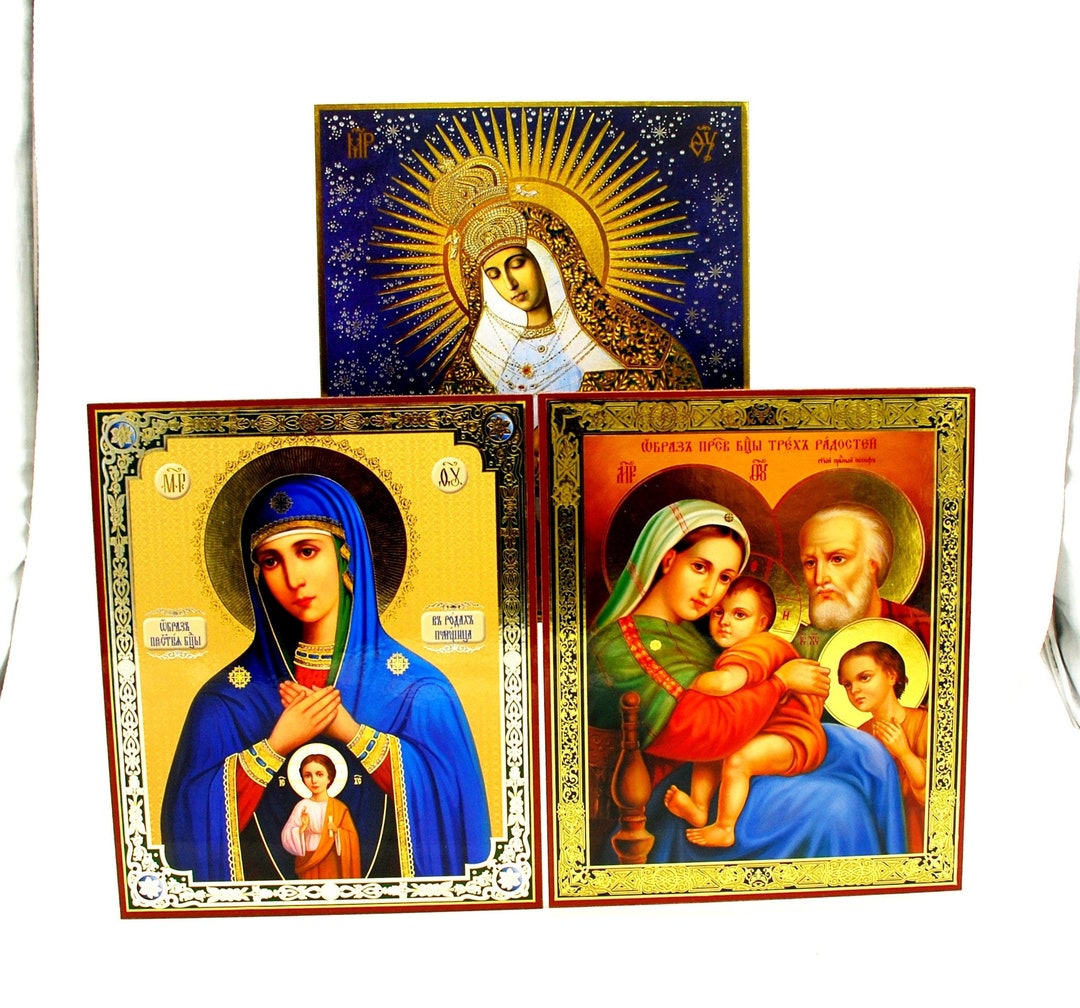 Orthodox Icon / 3 Icons / Our Lady of Gate of Dawn, Mother of God ...