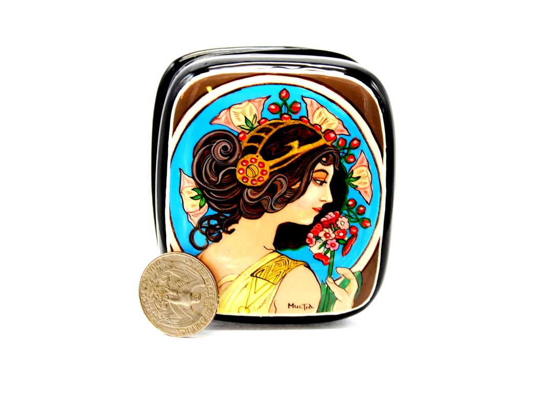 Box Art Nouveau / Art Style / Copy Alphons Mucha - Flower CARNION / for ...