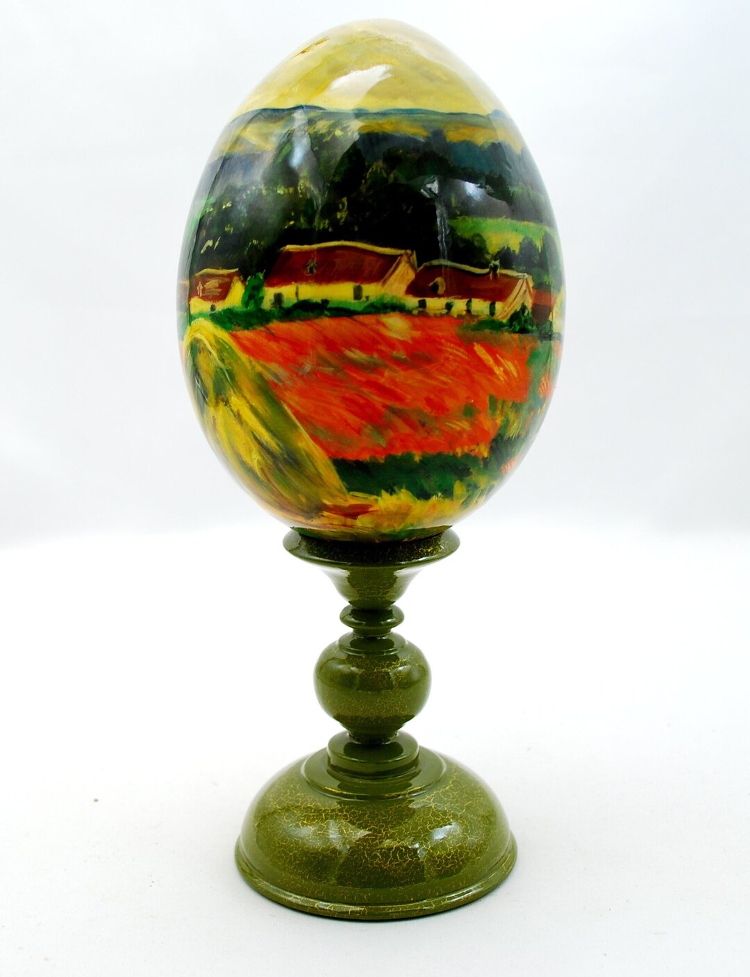 Exclusive Wooden Easter Egg / Reproduction Claude Monet / Poppy Field ...