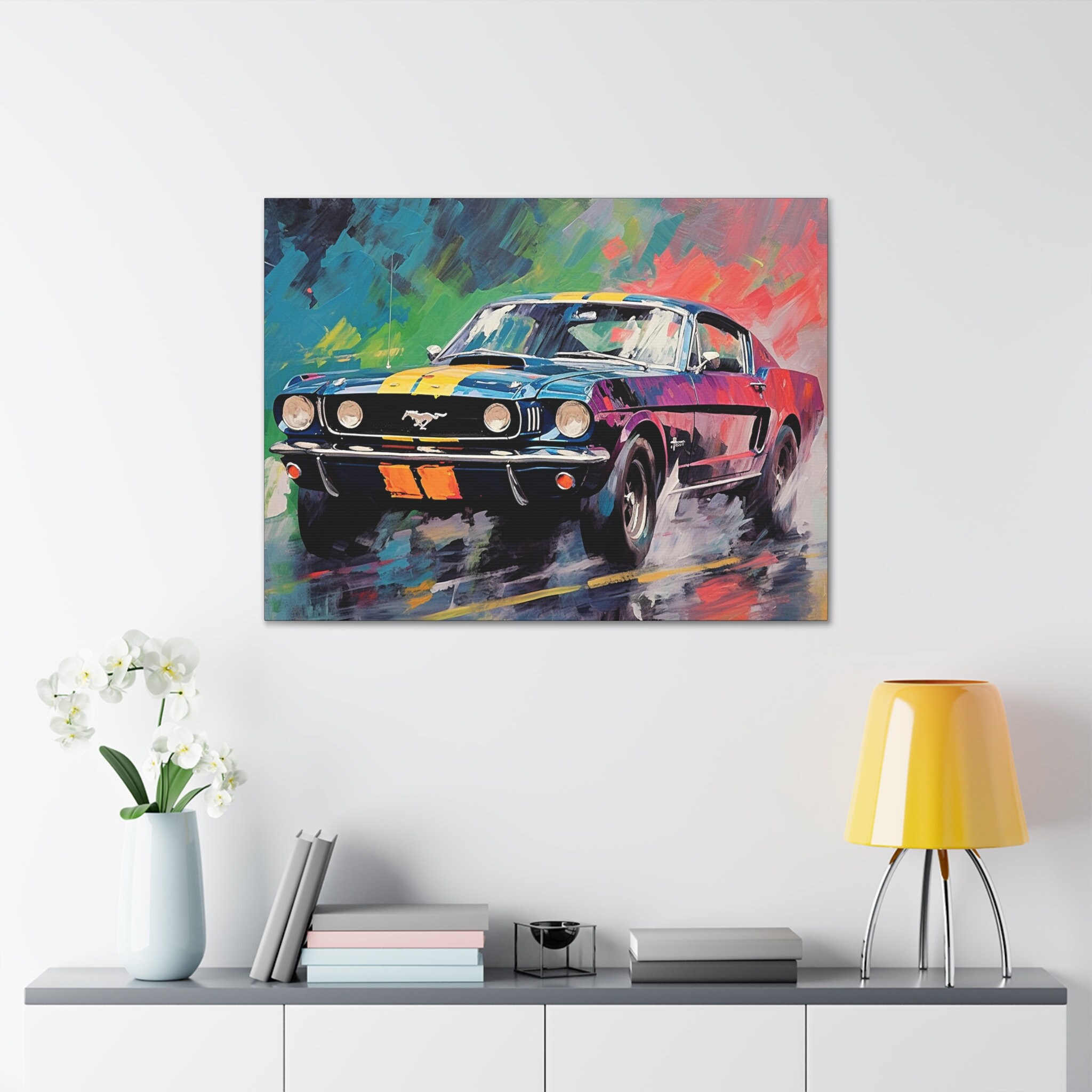 Ford Mustang GT Art Car Gallery Canvas Wrap Prints Muscle Car Poster ...