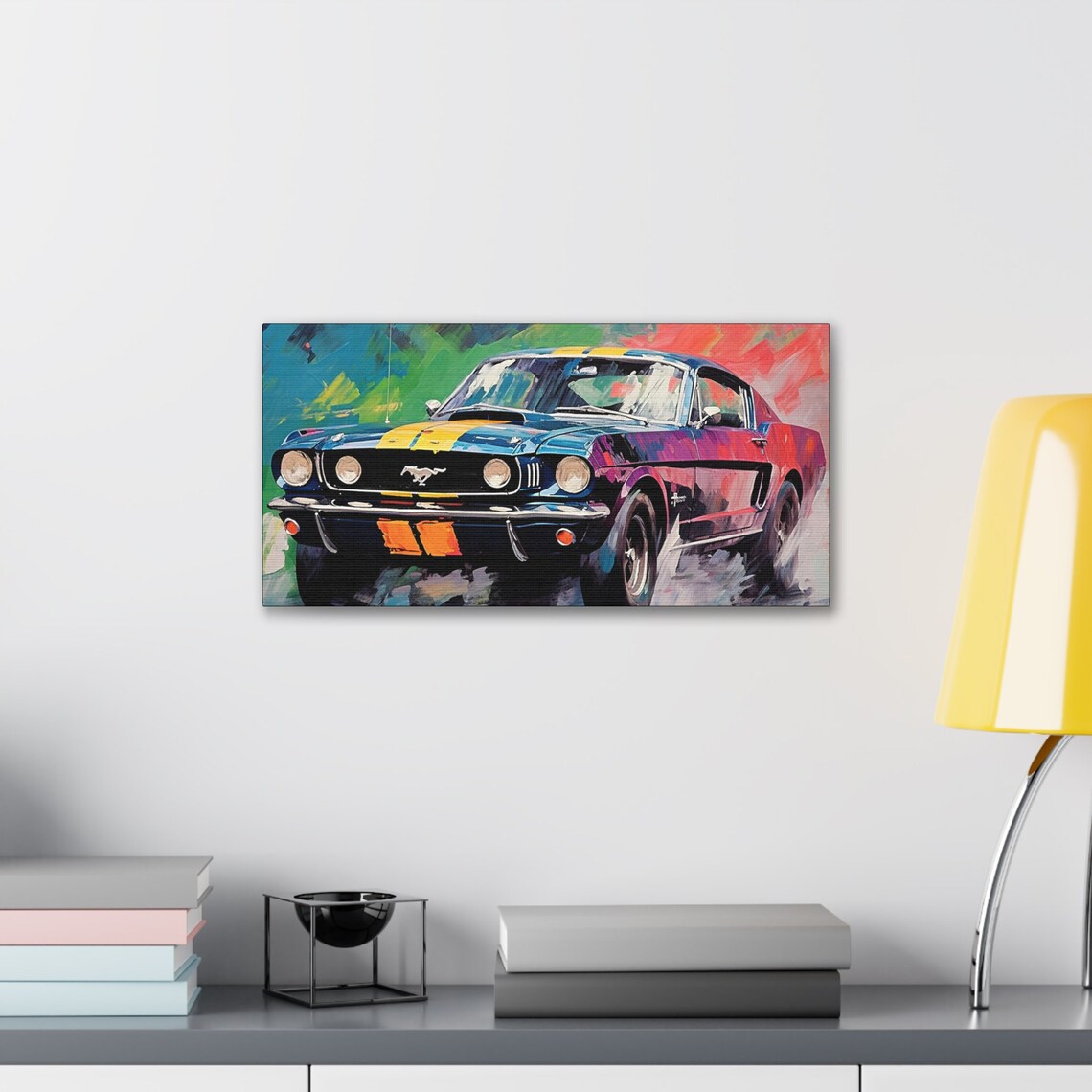 Ford Mustang GT Art Car Gallery Canvas Wrap Prints Muscle Car Poster ...