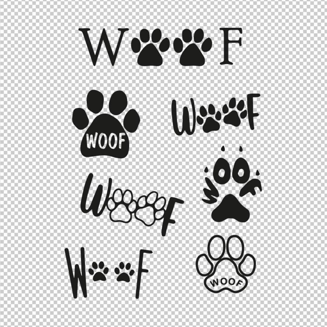Dog Paw Woof SVG Bundle, Cricut Silhouette Cut Files (digital File) - Etsy