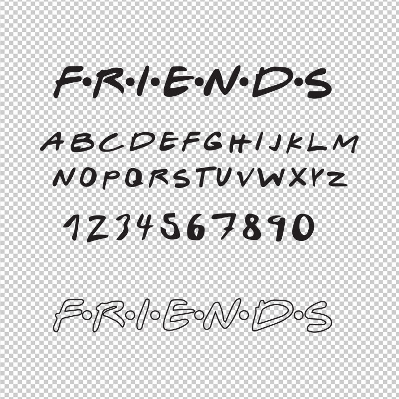 Friends Font SVG PNG EPS File For Cricut Silhouette Cut | Etsy